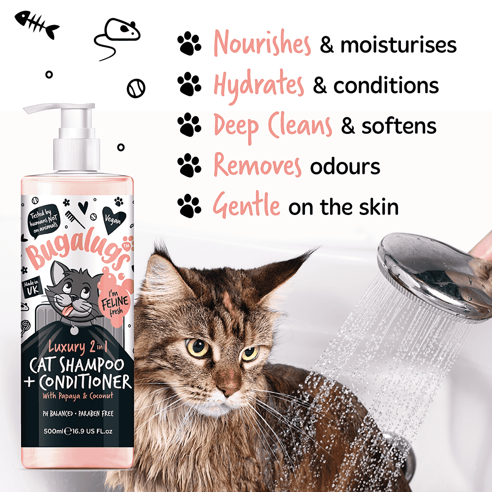 Bugalugs Luxury 2in1 Cat Shampoo - Luksus pleje til din kat